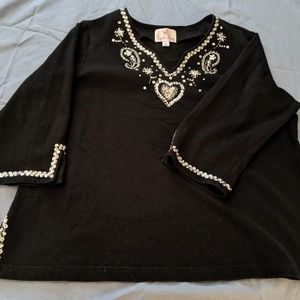 Quacker Factory | Tops | Embellished Tunic Blouse | Poshmark